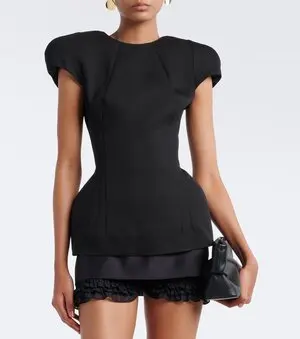 Magda Butrym Padded Silk And Cashmere Top