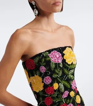 LA FUORI Maison Embellished Bustier Gown