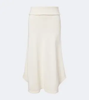AYA MUSE Kena Knitted Cotton Midi Skirt - White