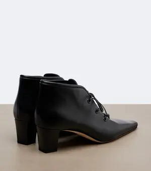 Manolo Blahnik Leather Lace-up Ankle Boots