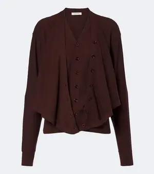 LEMAIRE Wool-blend Cardigan - Brown