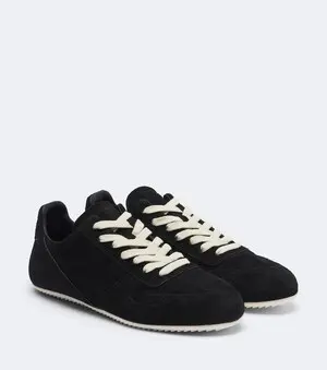 Rick Owens Minimal Suede Sneakers - Black