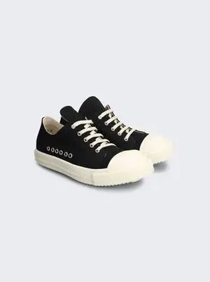 Rick Owens Low Top Sneakers With Grommet Detail