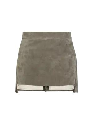 Rick Owens Suede Mini Skirt - Grey