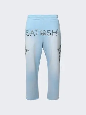 SATOSHI NAKAMOTO Star Studded Sweatpant Blue - Light  Blue