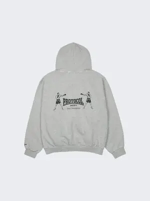 PROTOCOL INDEX Terry Towel Zip Hoodie - Grey