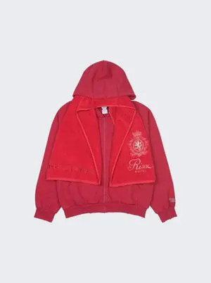 PROTOCOL INDEX Terry Towel Zip Hoodie - Red