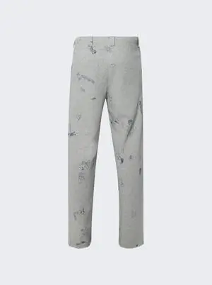 Vetements Scribbled Tailored Sweatpants Melange - Grey