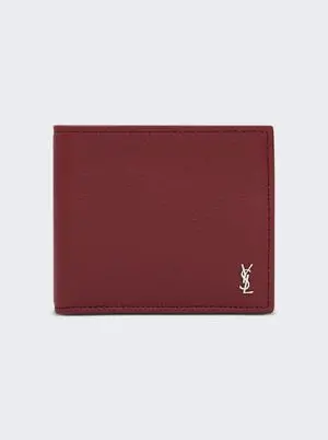 Saint Laurent Tiny Cassandre East/west Wallet Berry Red - Burgundy