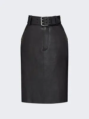 Saint Laurent Belted Pencil Skirt