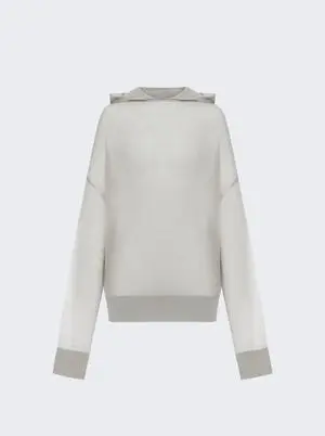 Rick Owens Hun Hoodie Pearl - White