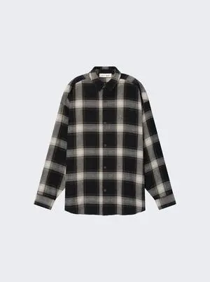 Fear Of God Button Up Shirt Iron Plaid - Grey