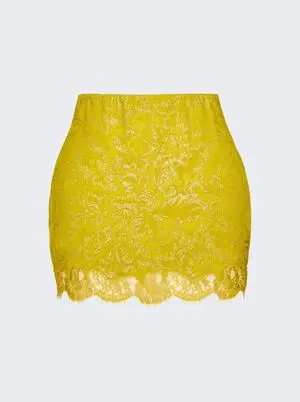 Saint Laurent Baroque Mini Skirt Jaune Acide - Yellow
