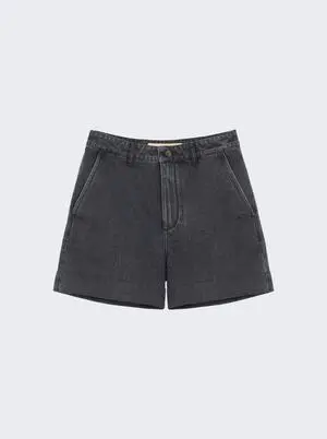 Valentino Garavani Cuffed Denim Bermuda Shorts Washed - Black