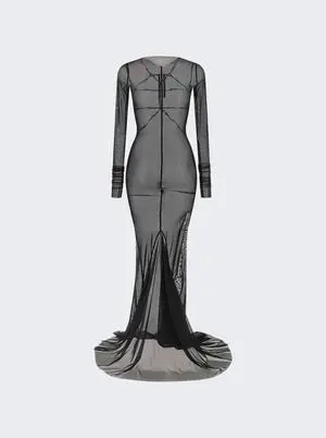 Rick Owens Sheer Temple Gown Dna - Black