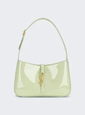 Saint Laurent Le 5 Ã 7 Patent Leather Bag Misty Jade - Green