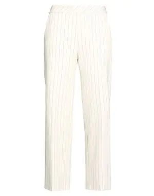 MARIA BELLENTANI Viscose Blend Striped Wide-leg Trousers
