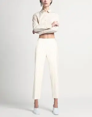 MARIA BELLENTANI Viscose Blend Striped Wide-leg Trousers