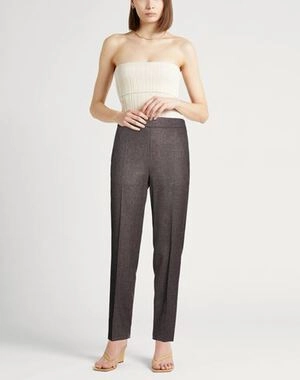 Agnona Wool Blend Tweed Tapered Trousers - Dark Brown