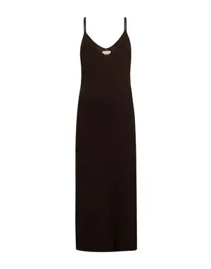 Officine Générale Dark Merino Wool Midi Dress - Brown