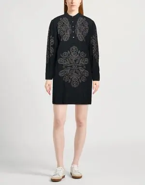 Antik Batik Cotton Mini Dress With Appliqué And Embroidery
