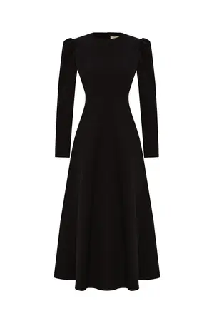 EXQUISE Angela Midi Dress - Black
