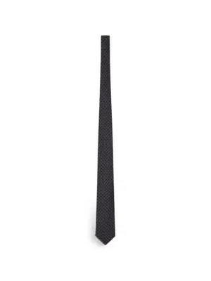 LARDINI Silk Dotted Pattern Neck Tie - Blue