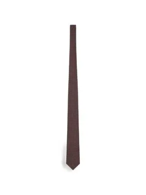 LARDINI Silk Tie - Brown