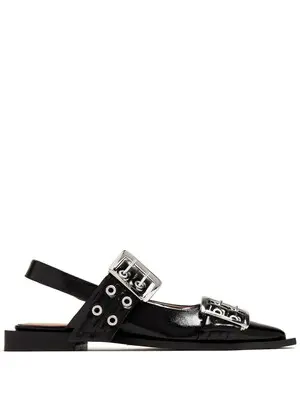 GANNI Ballerinas Buckle "feminine - Black
