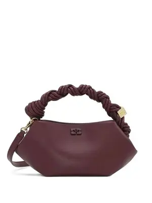 GANNI Handbag Braided Handle " Bou" Mini - Red