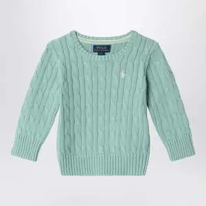 Polo Ralph Lauren Celadon Cable Knit Cotton Jumper