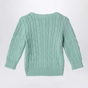 Polo Ralph Lauren Celadon Cable Knit Cotton Jumper
