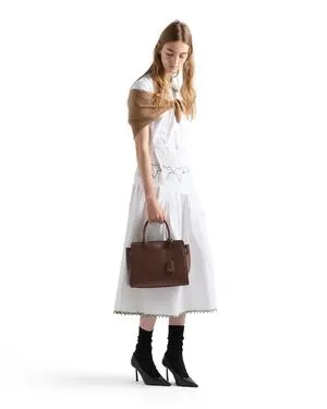 Prada Medium Leather Handbag - Brown