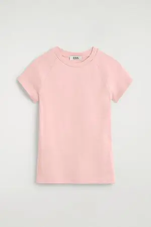Cos Slim Cotton Raglan T-shirt - Pink