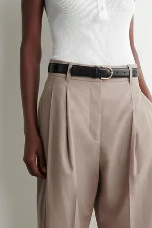 Cos Tailored Cotton Barrel-leg Pants - Beige