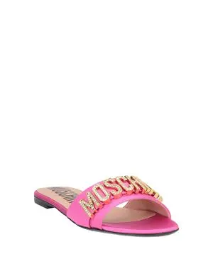 Moschino Textile Fiber Slide Sandals - Pink