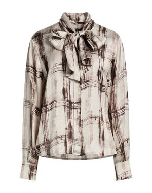 KAOS Bow Detail Viscose Blouse - Light Grey