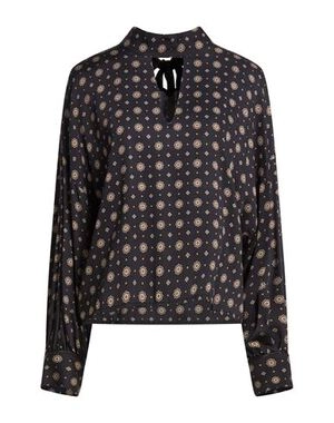 KAOS Midnight Viscose Bow Blouse - Midnight Blue