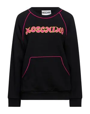 Moschino Cotton Sweatshirt With Embroidered Logo - Black