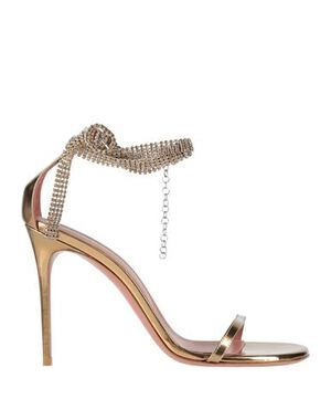 Amina Muaddi Sandals Bronze Size Leather - Yellow