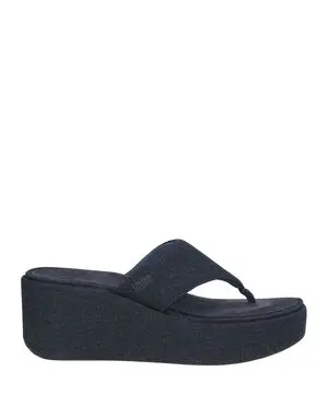Fitflop Textile Fibers Wedge Thong Sandals - Blue