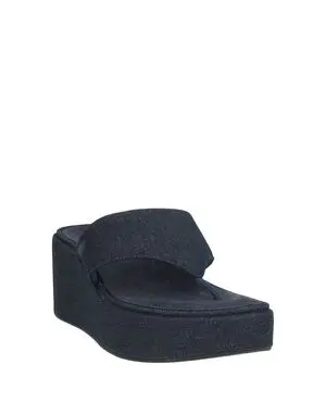 Fitflop Textile Fibers Wedge Thong Sandals - Blue