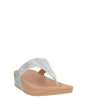 Fitflop Embellished Textile Thong Sandals - Silver