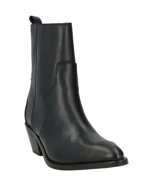 ALOHAS Leather Ankle Boots With Cuban Heel