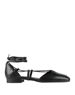 ALOHAS Leather Ballet Flats With Tie Fastening