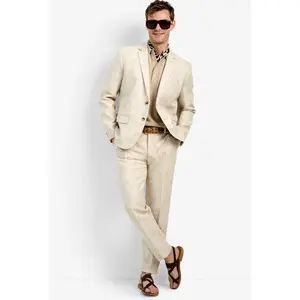 Mr Turk Clyde Jacquard Slim Trouser - Beachy Beige