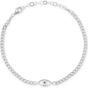 GLAZE JEWELRY Sterling Cubic Zirconia Evil Eye Bracelet