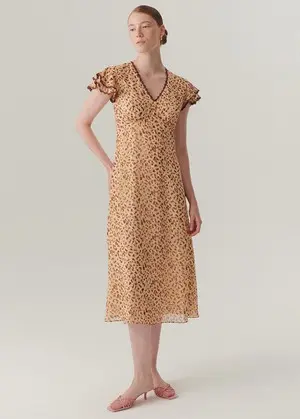 EXQUISE Nora Chiffon Midi Dress