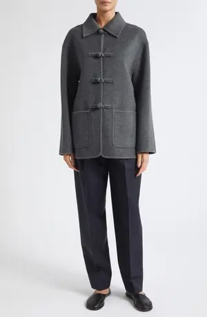 RÓHE Daria Pleated High Waist Tapered Virgin Wool & Mohair Trousers - Navy