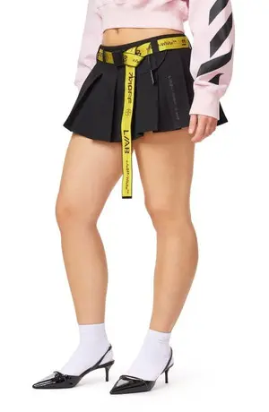 L/AB OFF-WHITE Pleated Miniskirt - Black Night